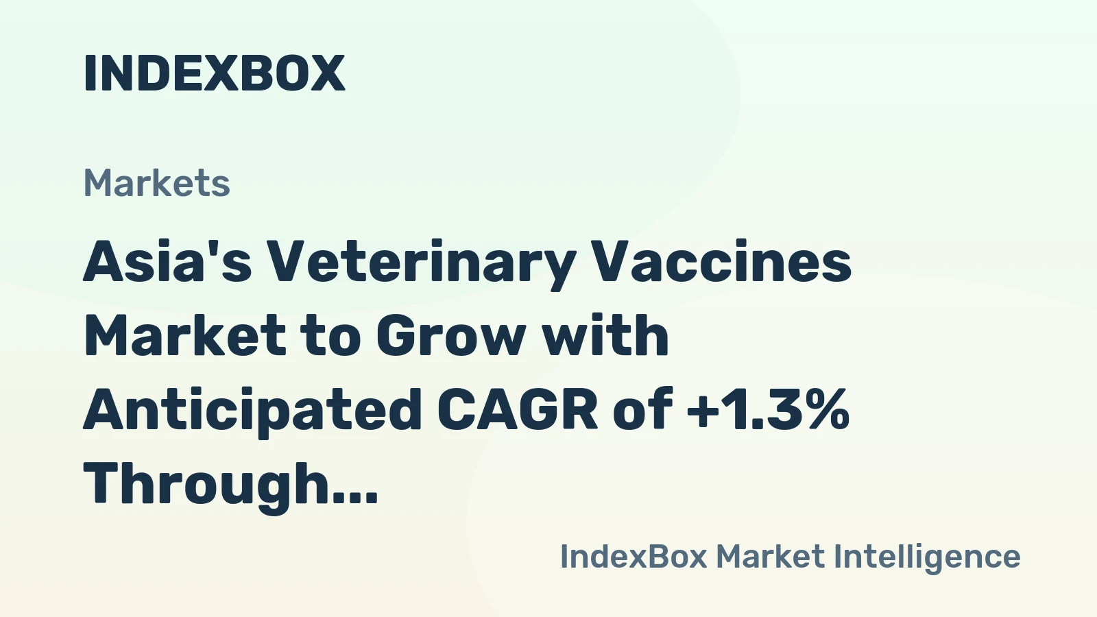 Asia's Veterinary Vaccines Market to Grow with Anticipated CAGR of +1.3% Through 2035, Reaching $9B in Value