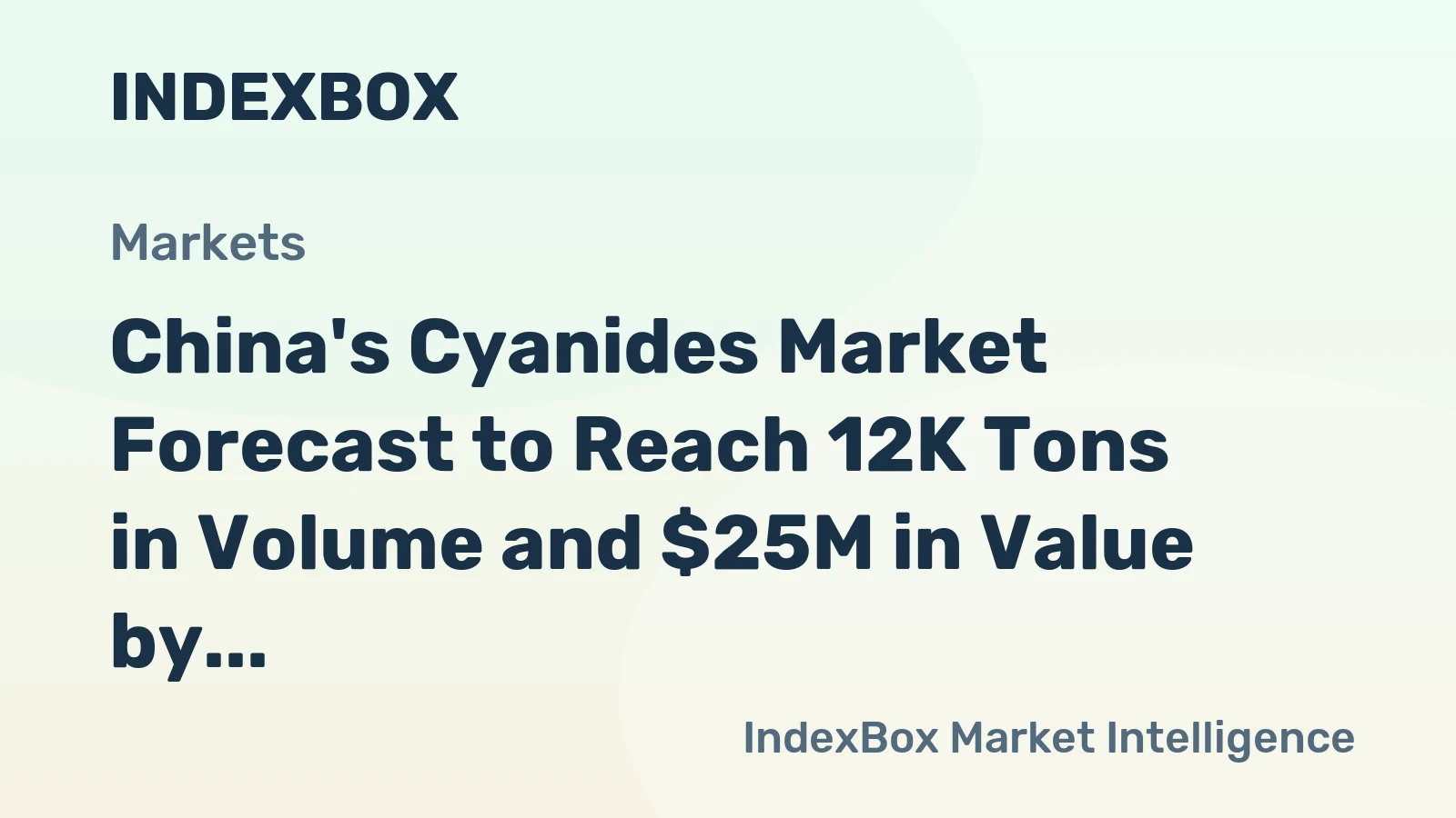China's Cyanides Market Forecast to Reach 12K Tons in Volume and $25M in Value by 2035