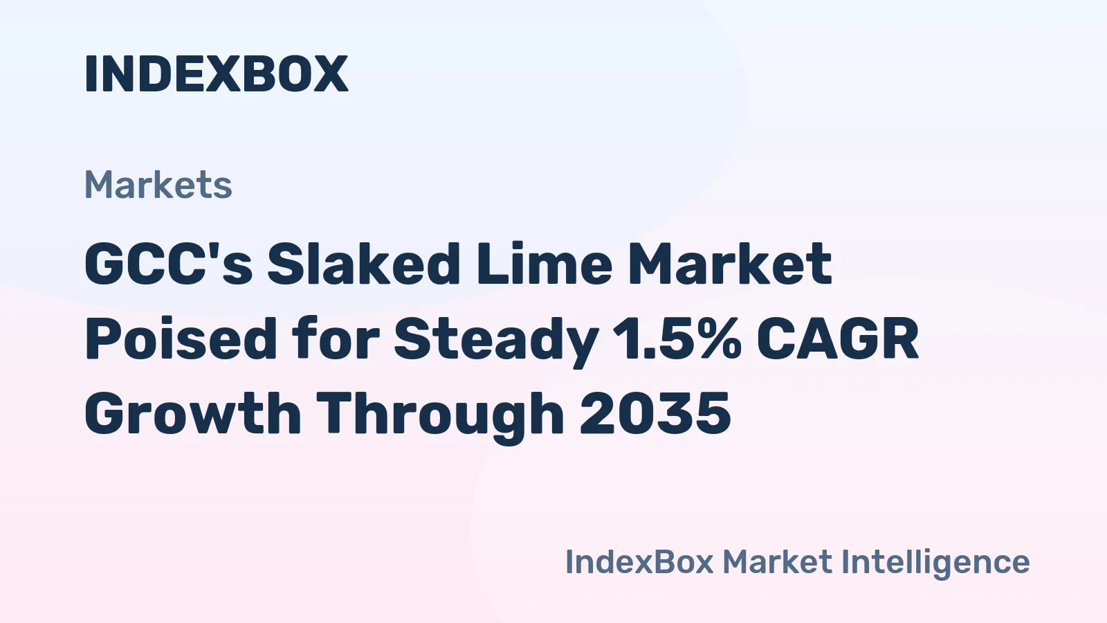 GCC's Slaked Lime Market Poised for Steady 1.5% CAGR Growth Through 2035