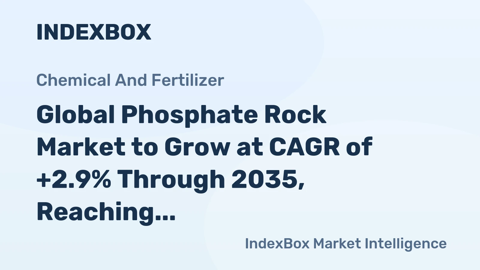 Global Phosphate Rock Market to Grow at CAGR of +2.9% Through 2035, Reaching $977B