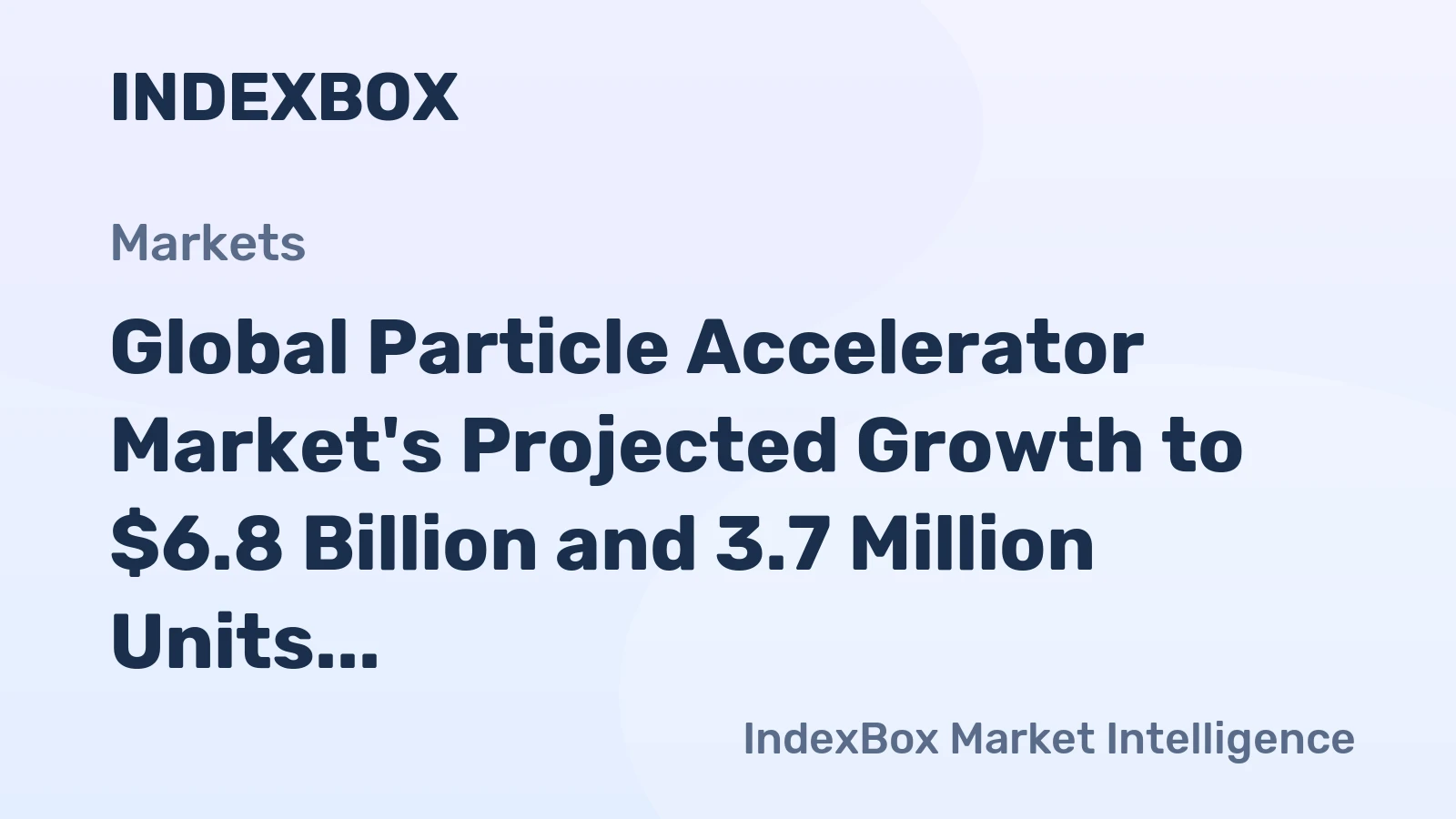 Global Particle Accelerator Market's Projected Growth to $6.8 Billion and 3.7 Million Units by 2035