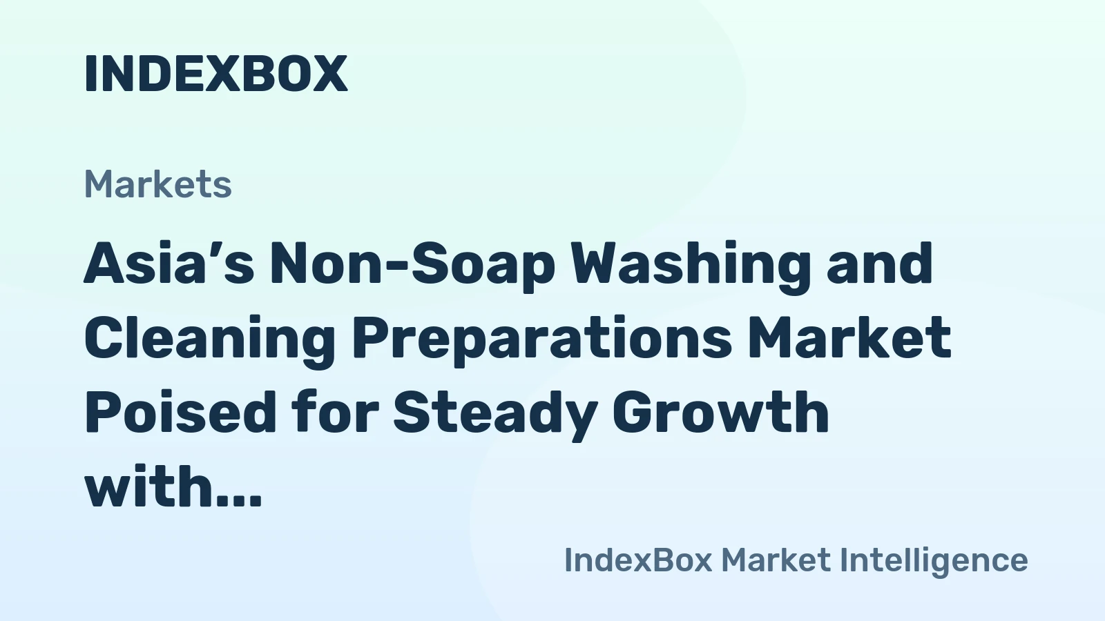 Asia’s Non-Soap Washing and Cleaning Preparations Market Poised for Steady Growth with a 3.2% CAGR