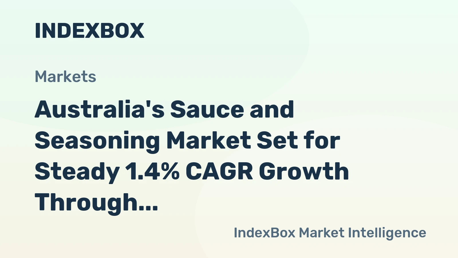 Australia's Sauce and Seasoning Market Set for Steady 1.4% CAGR Growth Through 2035