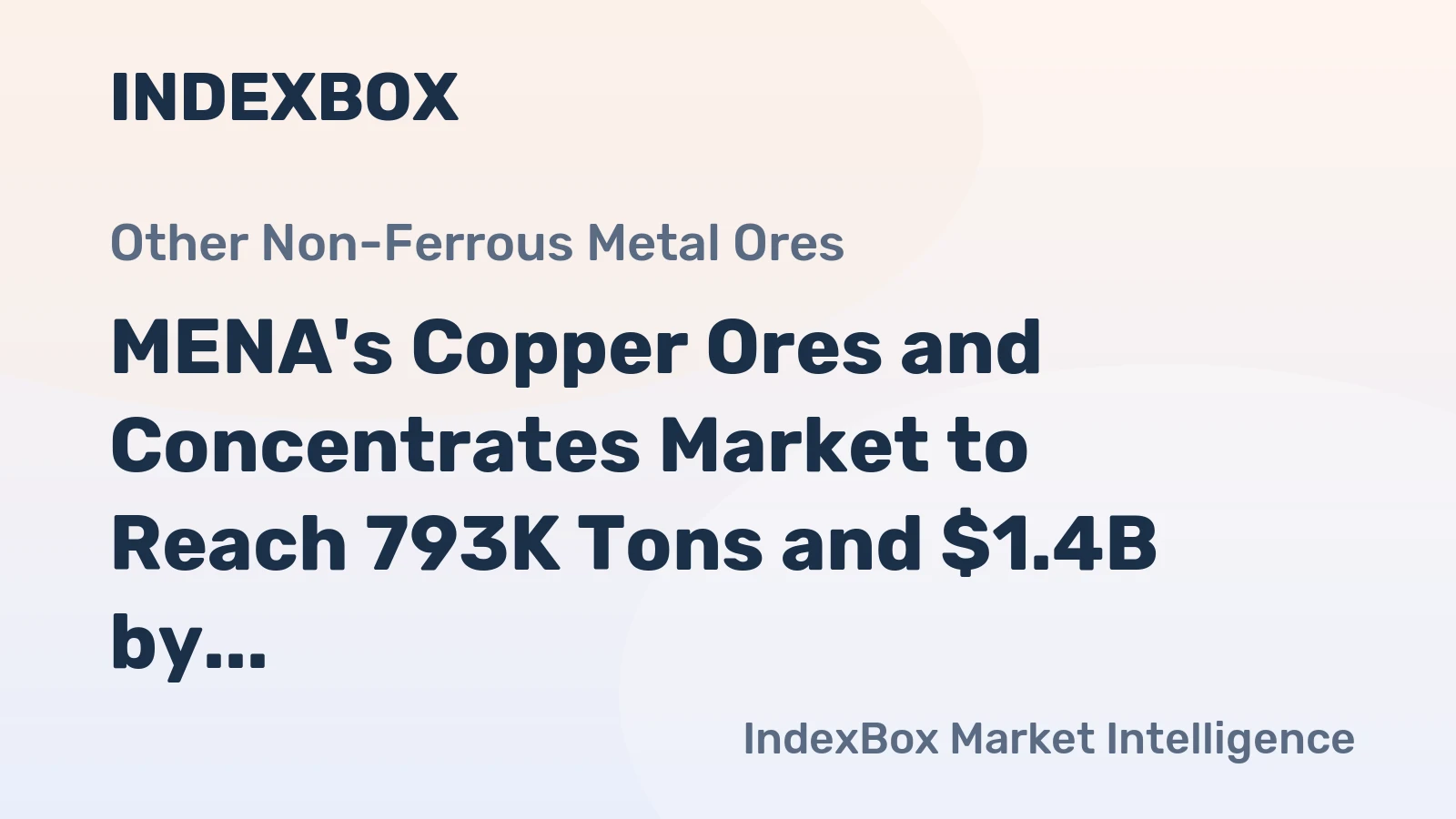MENA's Copper Ores and Concentrates Market to Reach 793K Tons and $1.4B by 2035