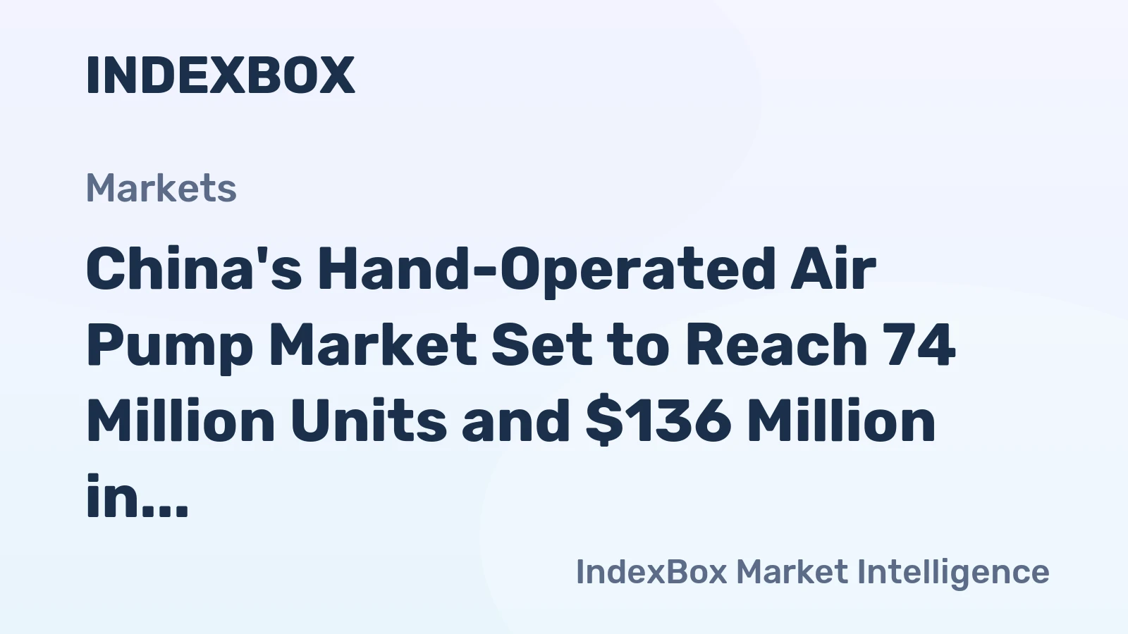 China's Hand-Operated Air Pump Market Set to Reach 74 Million Units and $136 Million in Value