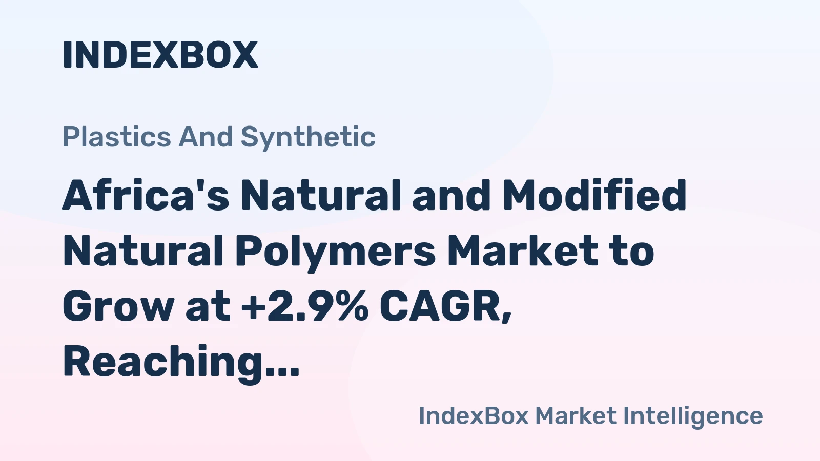 Africa's Natural and Modified Natural Polymers Market to Grow at +2.9% CAGR, Reaching $9.9B by 2035