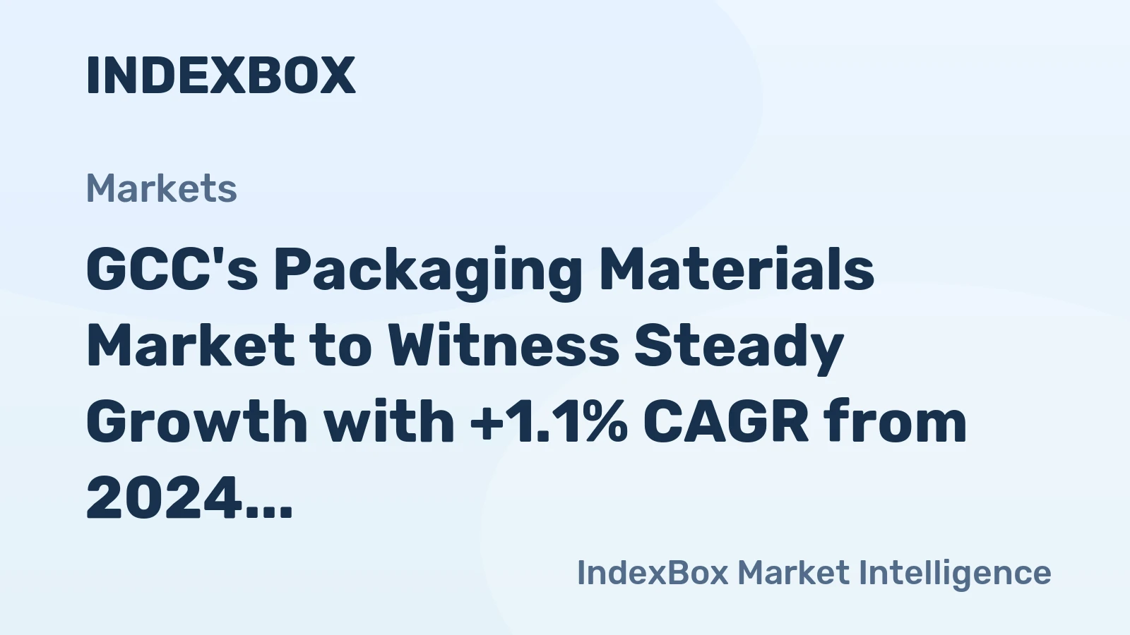 GCC's Packaging Materials Market to Witness Steady Growth with +1.1% CAGR from 2024 to 2035