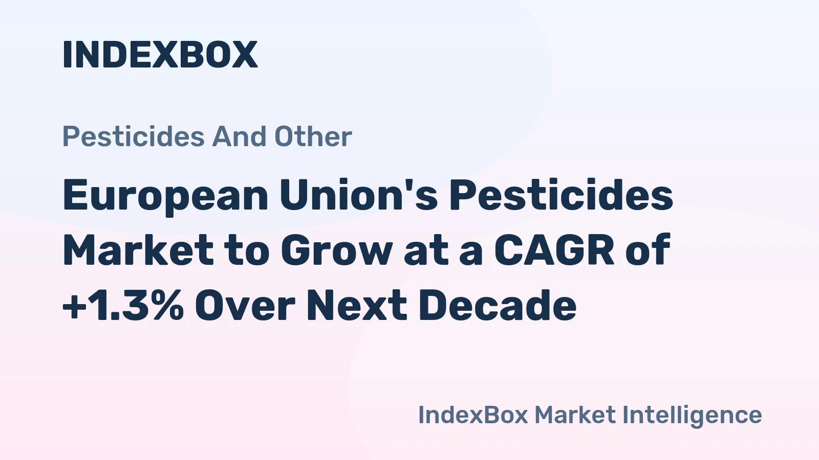 European Union's Pesticides Market to Grow at a CAGR of +1.3% Over Next Decade