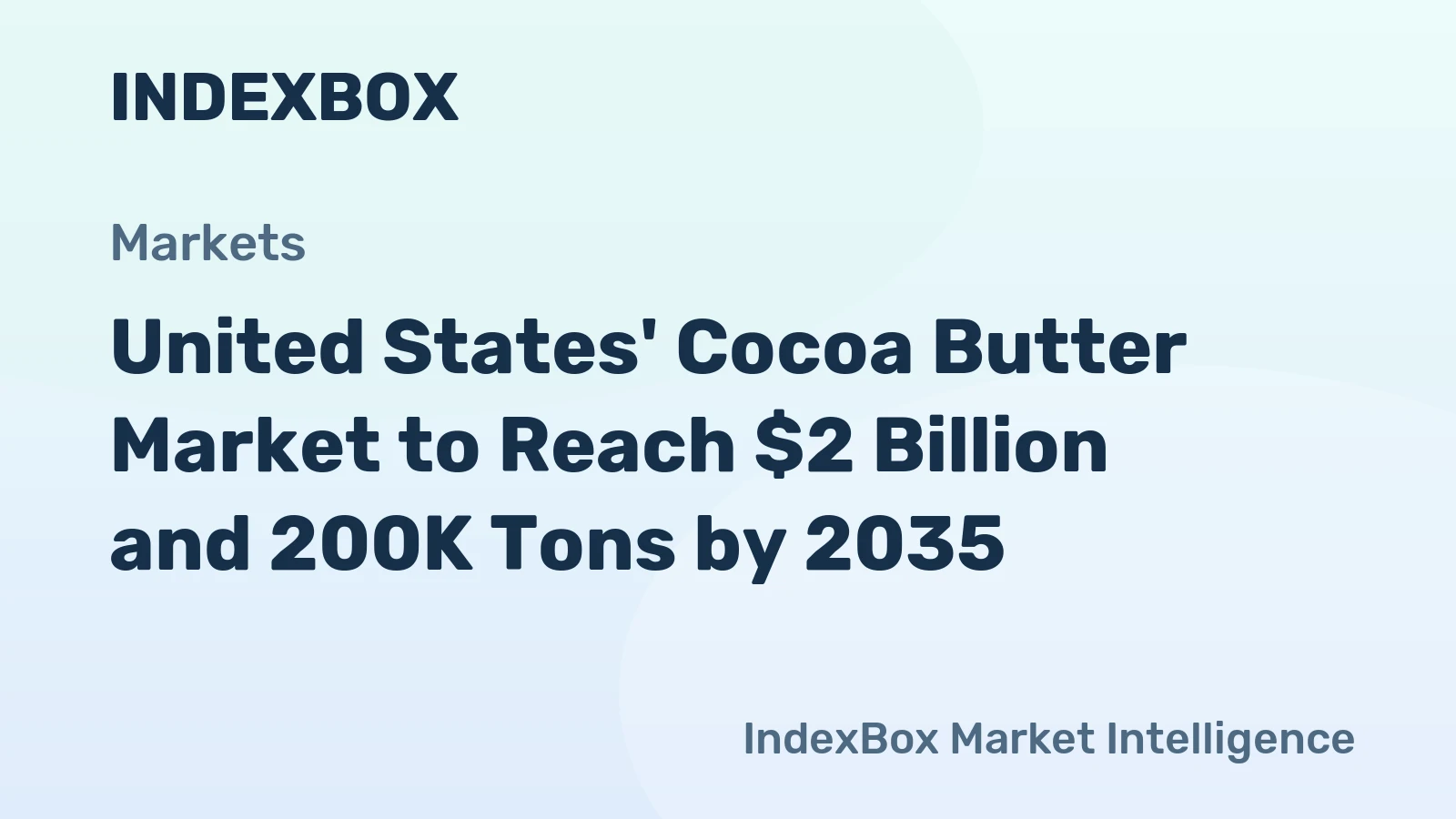 United States' Cocoa Butter Market to Reach $2 Billion and 200K Tons by 2035
