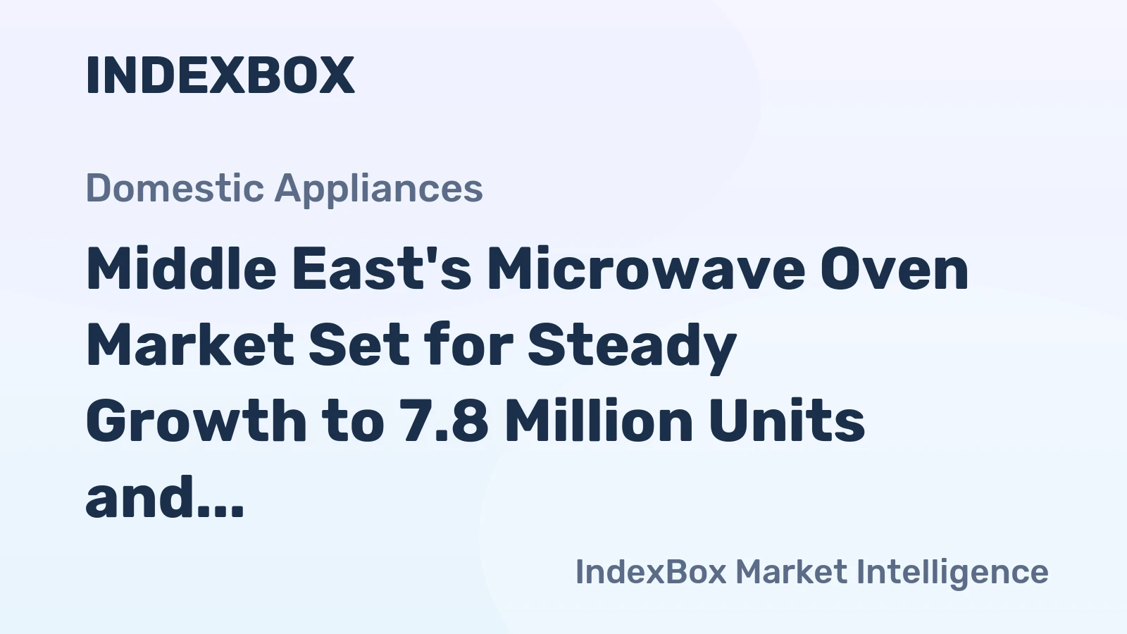 Middle East's Microwave Oven Market Set for Steady Growth to 7.8 Million Units and $826 Million