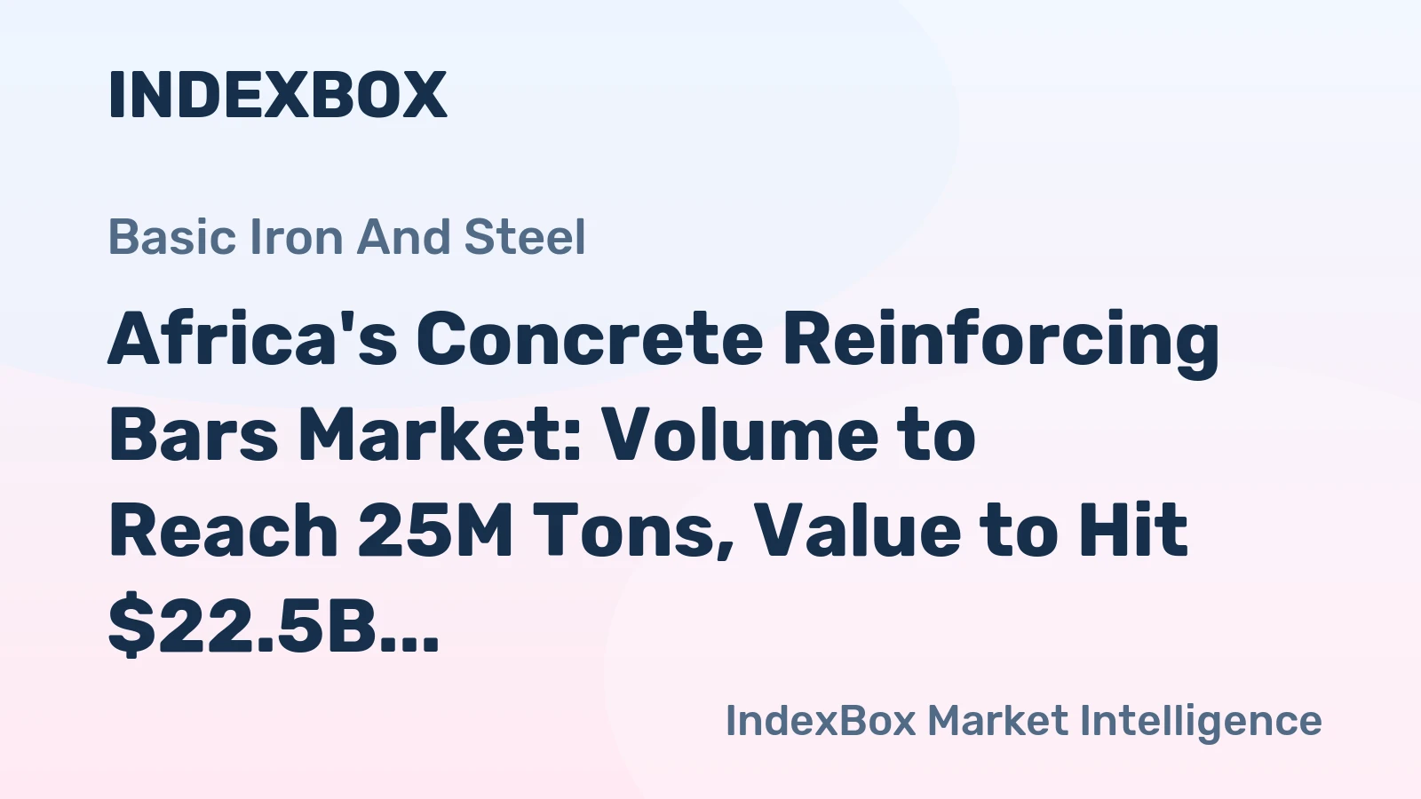 Africa's Concrete Reinforcing Bars Market: Volume to Reach 25M Tons, Value to Hit $22.5B by 2035