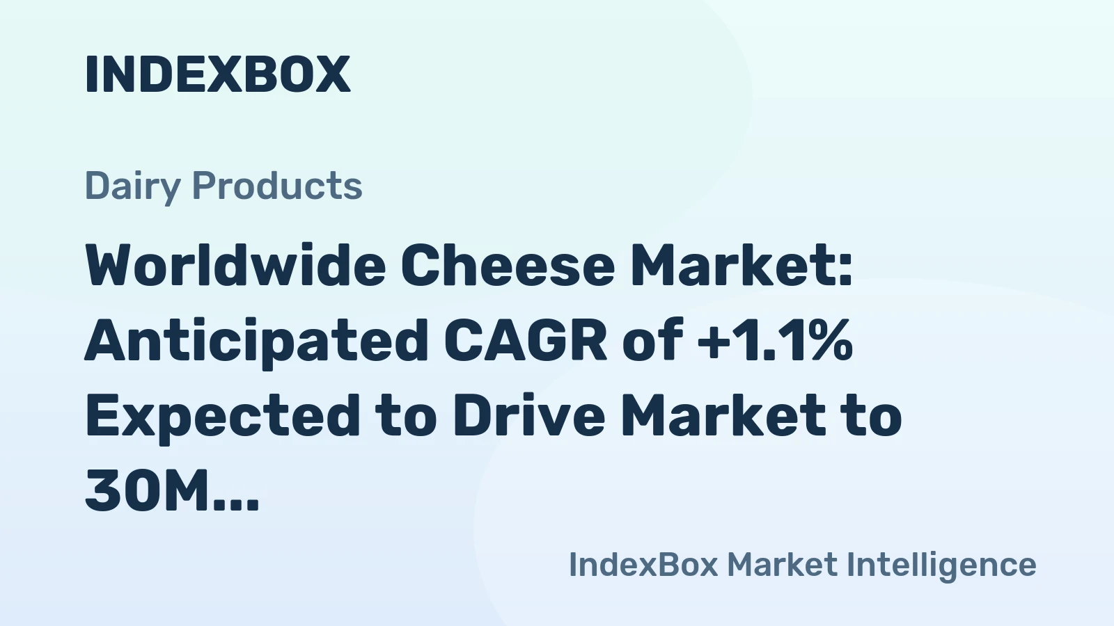 Worldwide Cheese Market: Anticipated CAGR of +1.1% Expected to Drive Market to 30M Tons by 2035