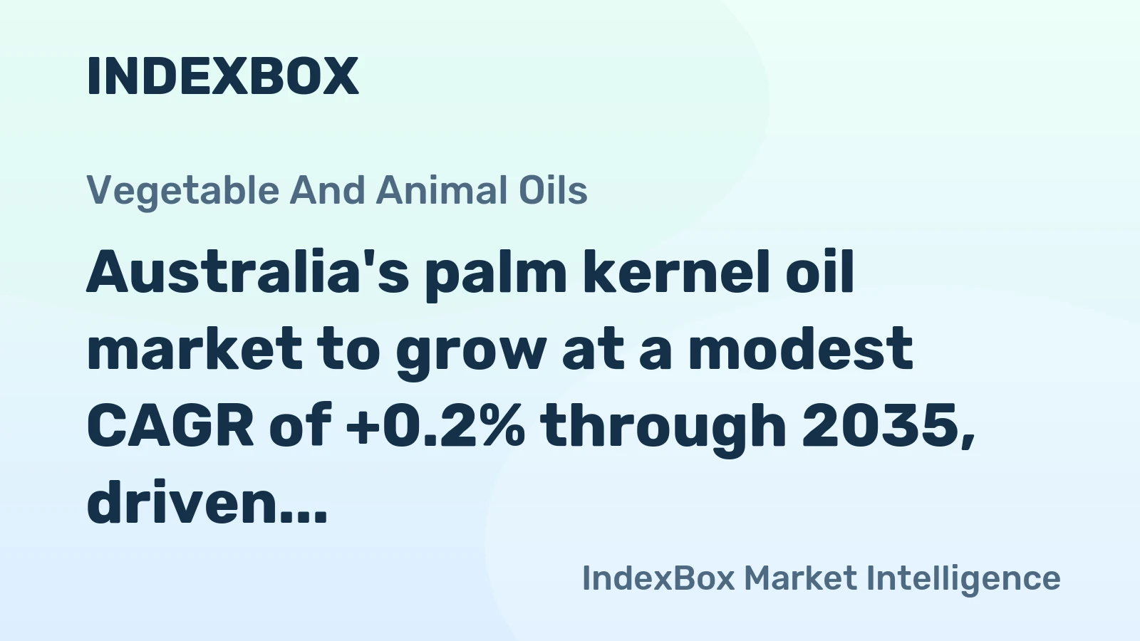 Australia's palm kernel oil market to grow at a modest CAGR of +0.2% through 2035, driven by steady demand.