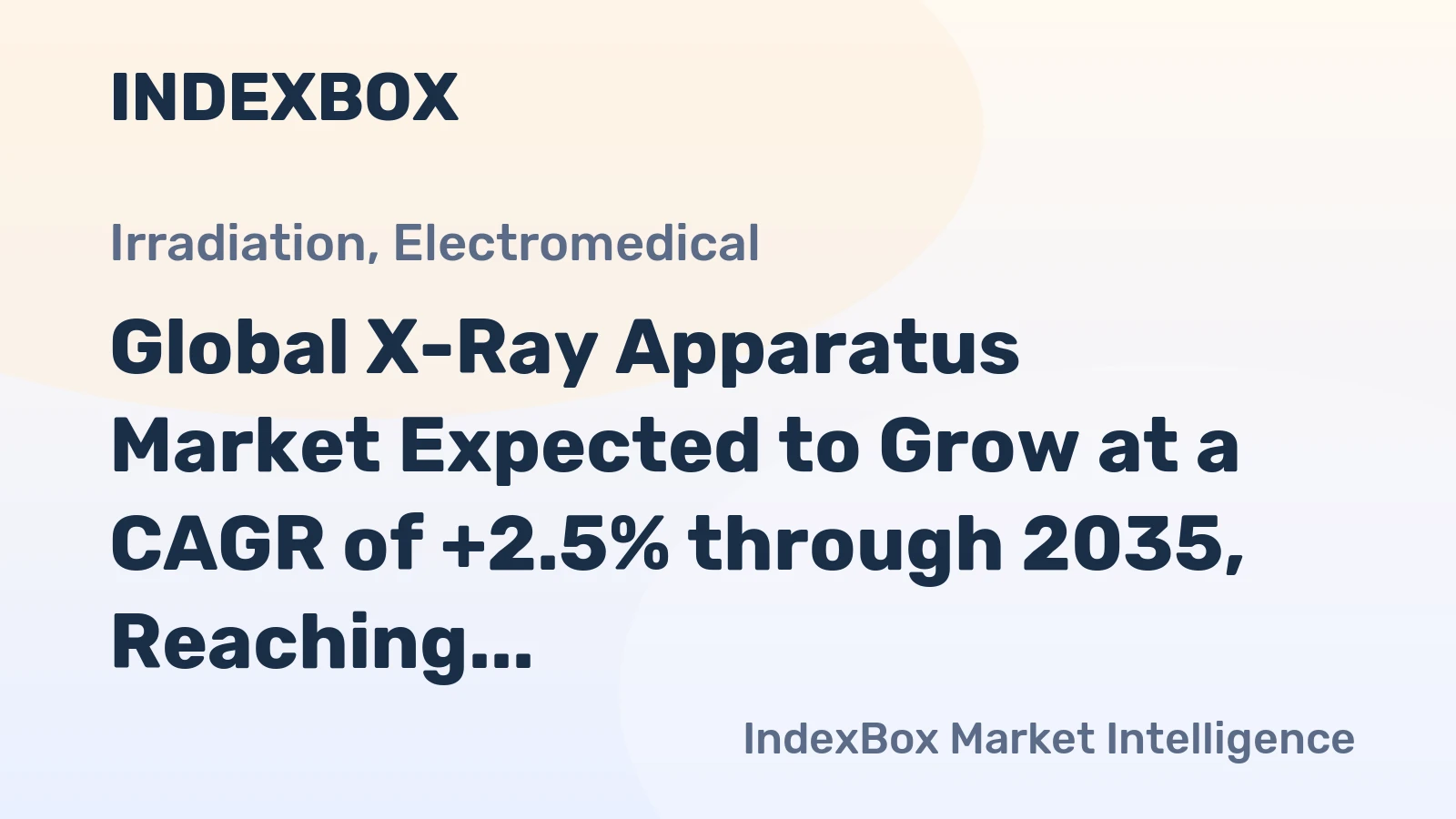 Global X-Ray Apparatus Market Expected to Grow at a CAGR of +2.5% through 2035, Reaching $51.5B in Value