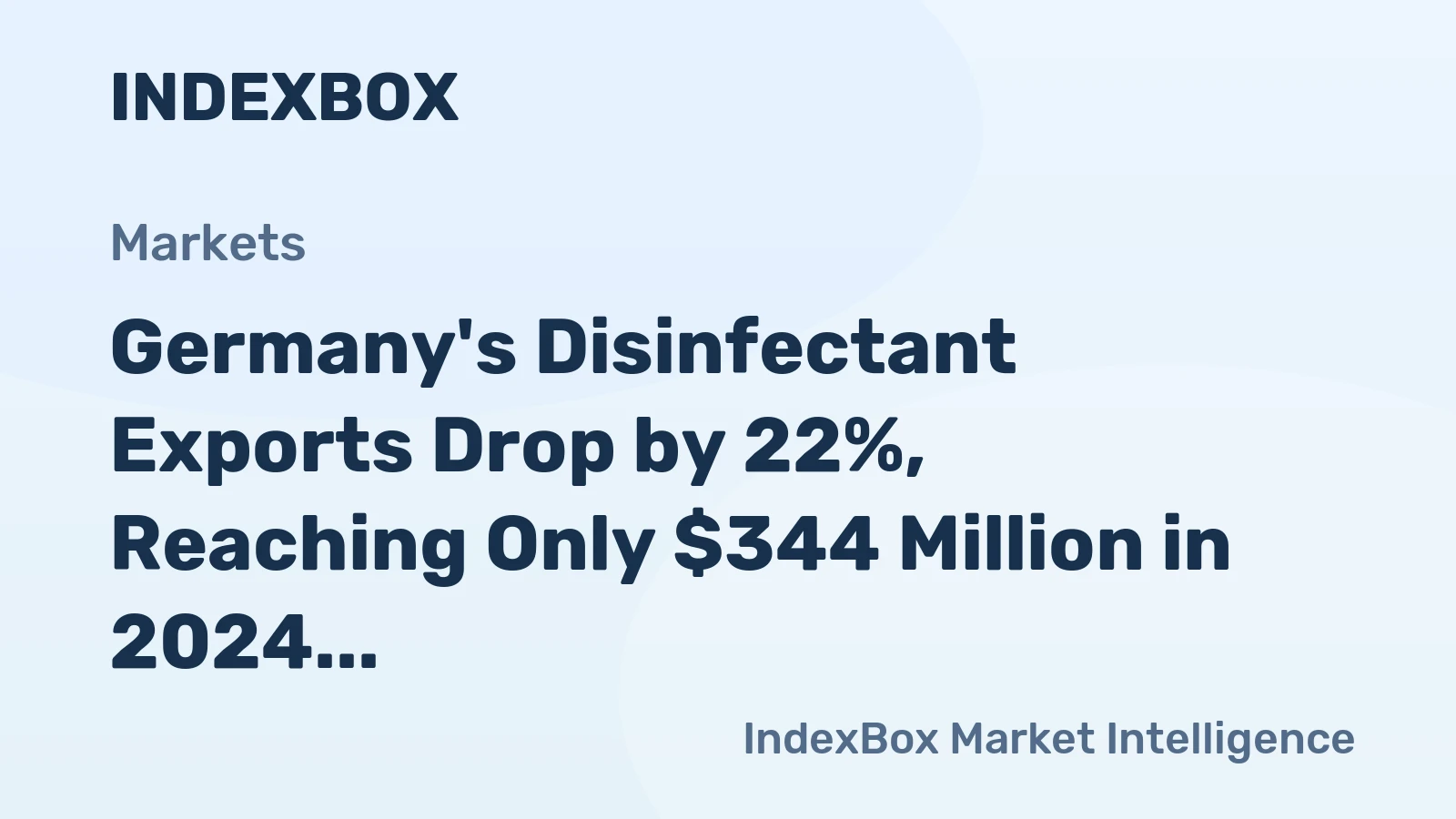 Germany's Disinfectant Exports Drop by 22%, Reaching Only $344 Million in 2024
