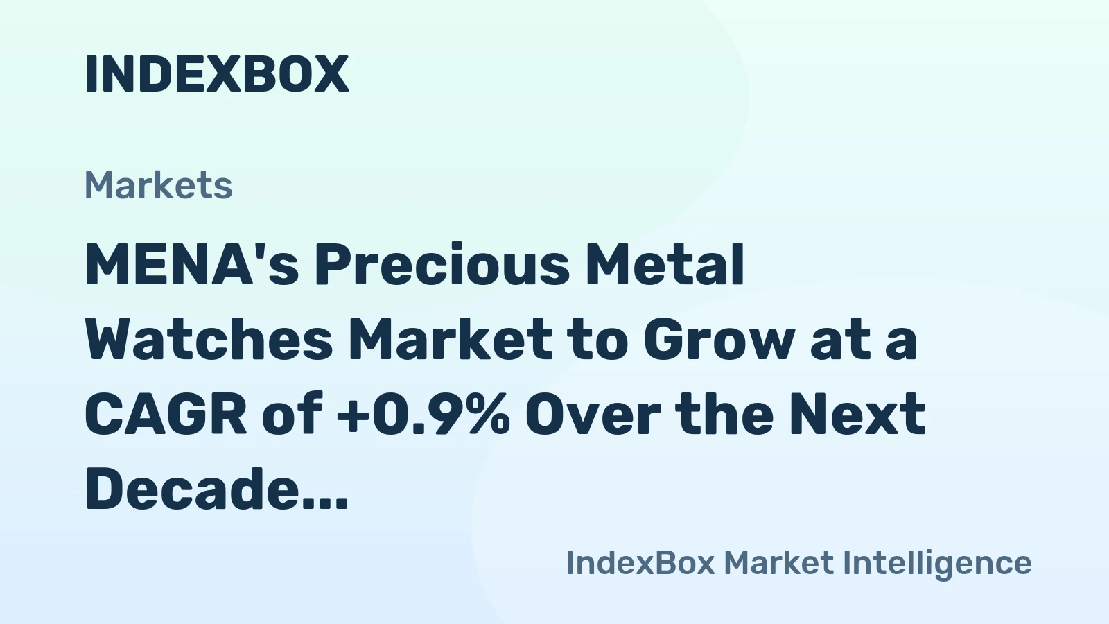 MENA's Precious Metal Watches Market to Grow at a CAGR of +0.9% Over the Next Decade