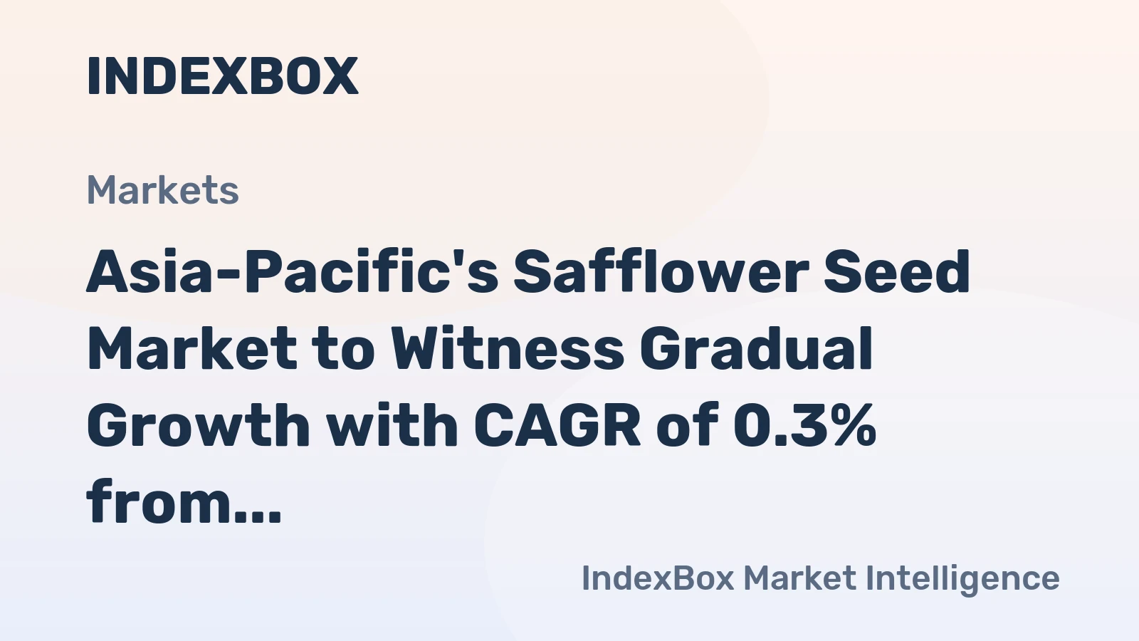 Asia-Pacific's Safflower Seed Market to Witness Gradual Growth with CAGR of 0.3% from 2024 to 2035