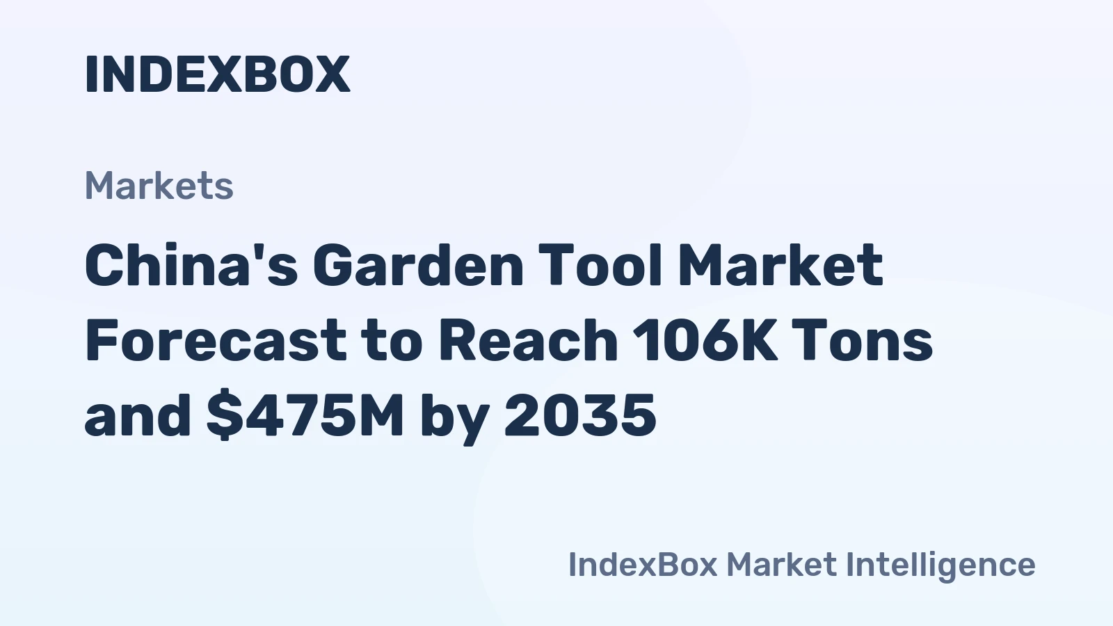 China's Garden Tool Market Forecast to Reach 106K Tons and $475M by 2035