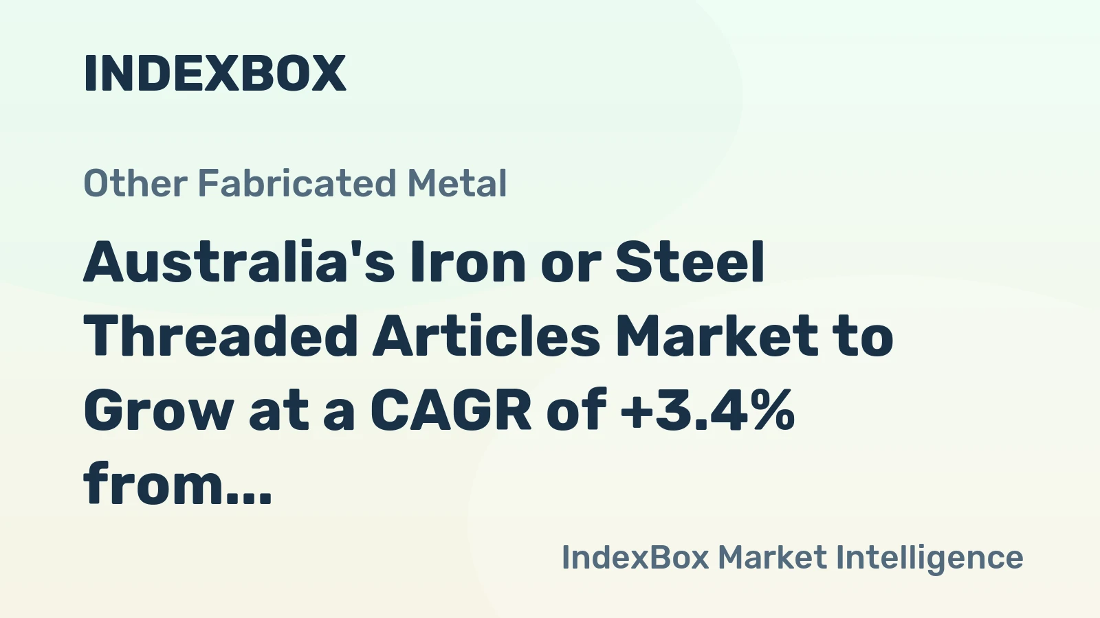 Australia's Iron or Steel Threaded Articles Market to Grow at a CAGR of +3.4% from 2024 to 2035