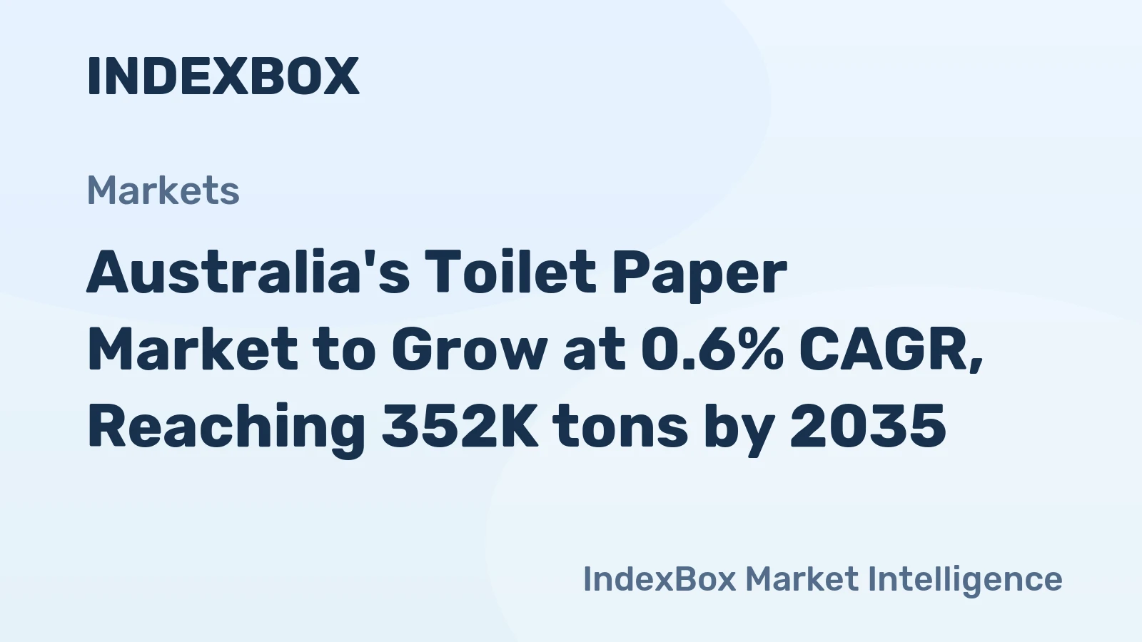 Australia's Toilet Paper Market to Grow at 0.6% CAGR, Reaching 352K tons by 2035