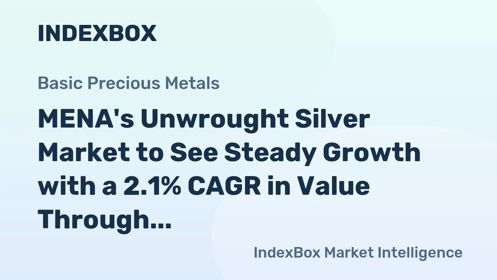 MENA's Unwrought Silver Market to See Steady Growth with a 2.1% CAGR in Value Through 2035
