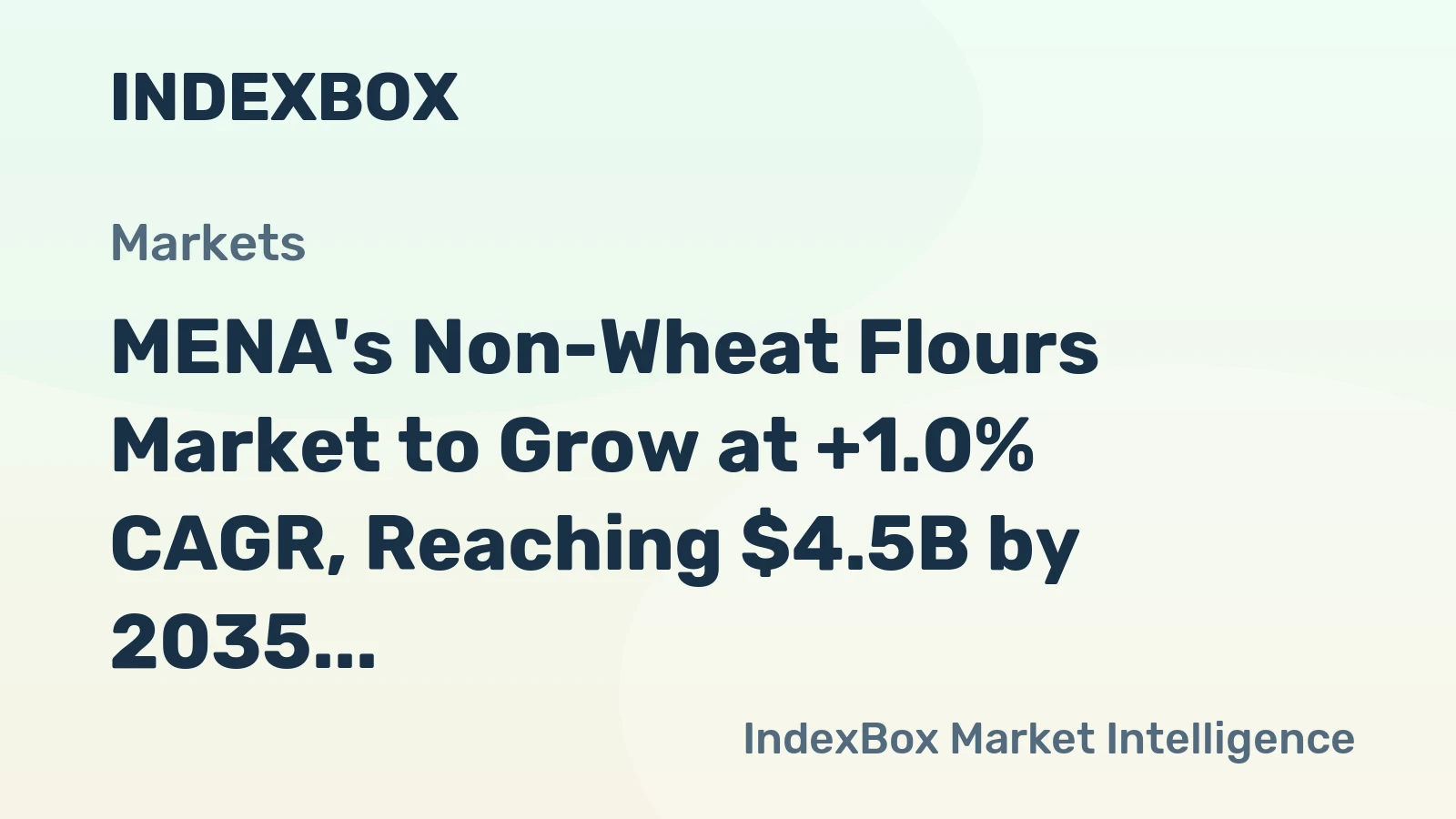 MENA's Non-Wheat Flours Market to Grow at +1.0% CAGR, Reaching $4.5B by 2035