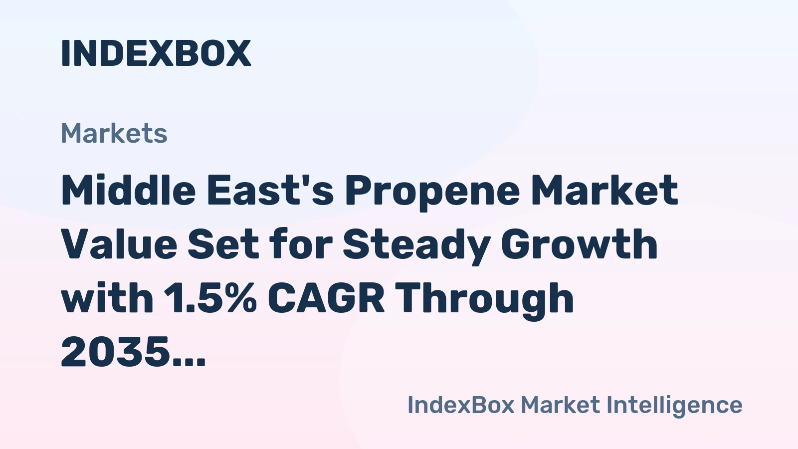 Middle East's Propene Market Value Set for Steady Growth with 1.5% CAGR Through 2035