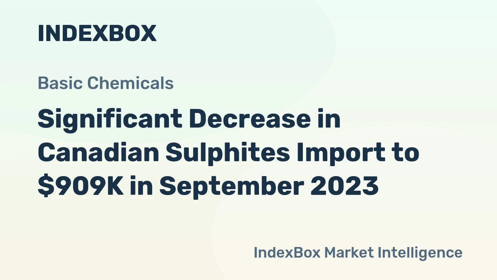 Significant Decrease in Canadian Sulphites Import to $909K in September 2023