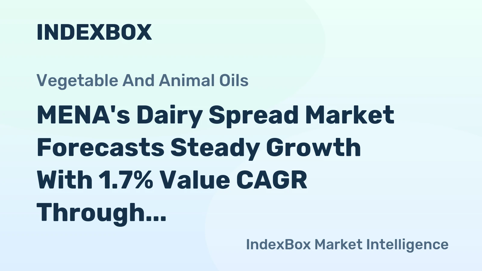 MENA's Dairy Spread Market Forecasts Steady Growth With 1.7% Value CAGR Through 2035