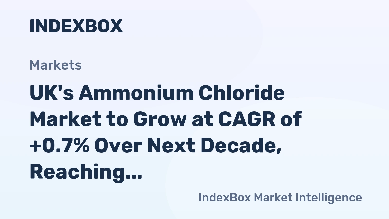 UK's Ammonium Chloride Market to Grow at CAGR of +0.7% Over Next Decade, Reaching 5.8K Tons by 2035