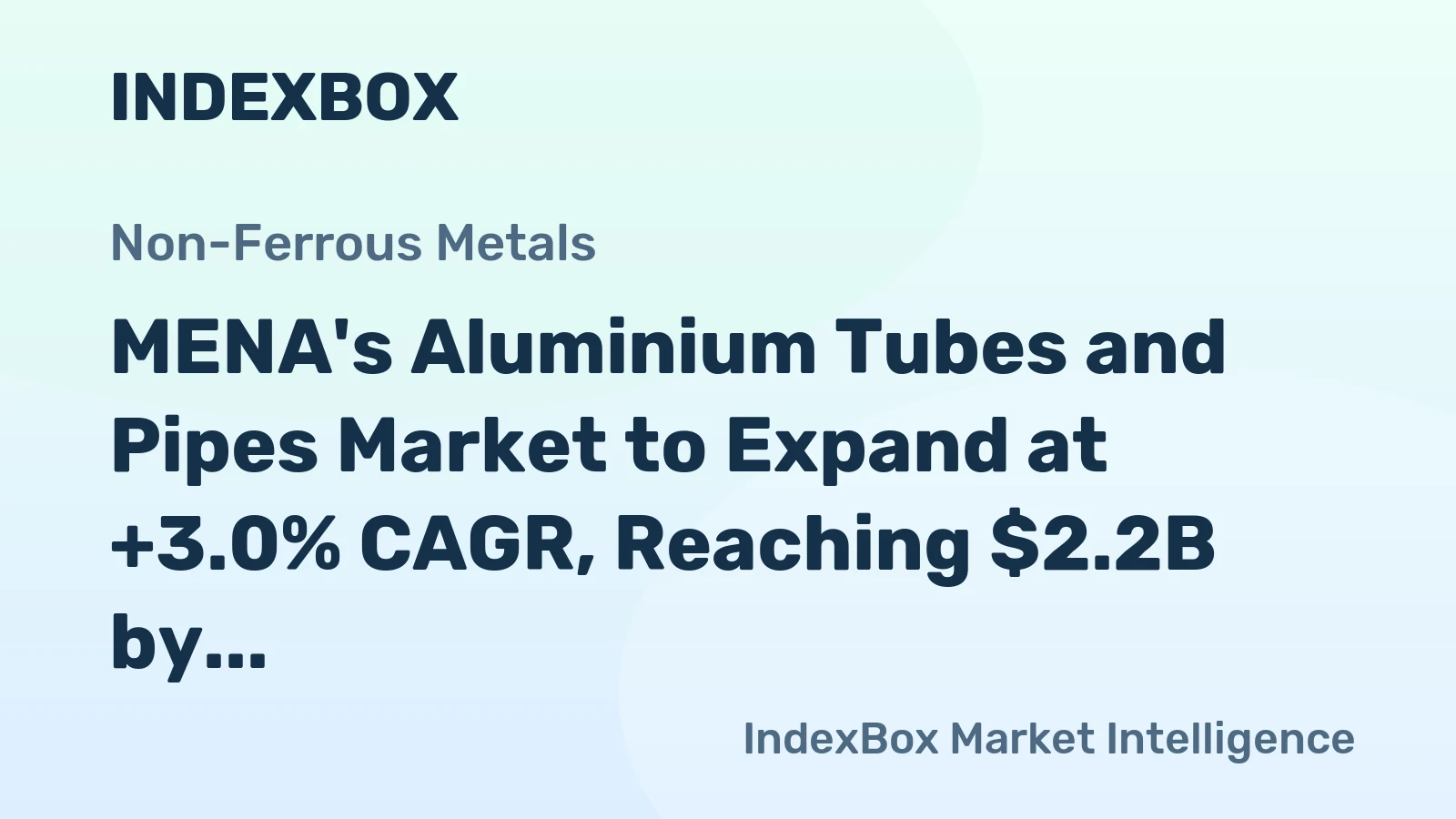 MENA's Aluminium Tubes and Pipes Market to Expand at +3.0% CAGR, Reaching $2.2B by 2035