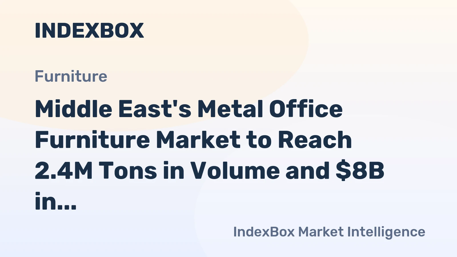 Middle East's Metal Office Furniture Market to Reach 2.4M Tons in Volume and $8B in Value by 2035