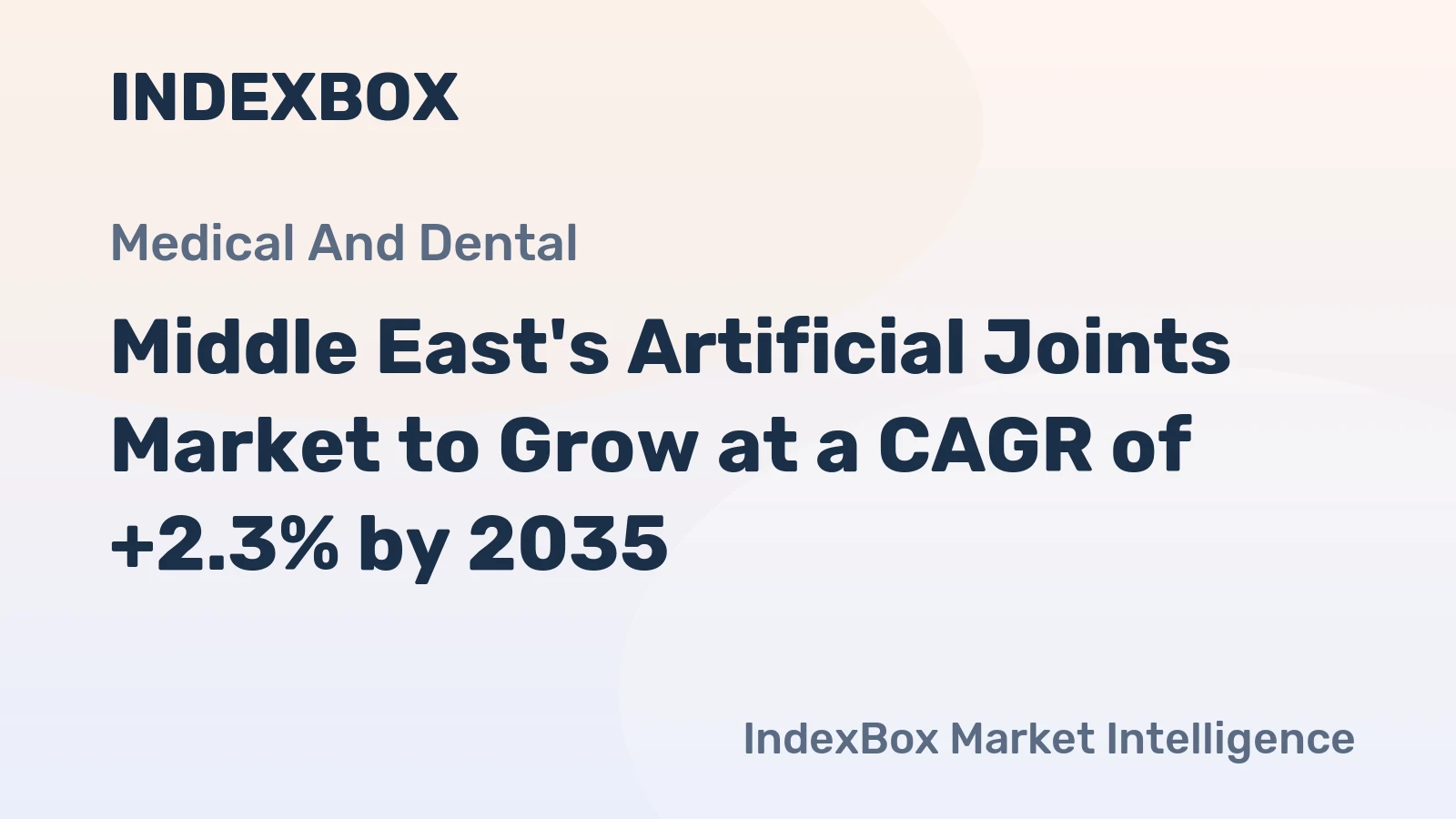 Middle East's Artificial Joints Market to Grow at a CAGR of +2.3% by 2035