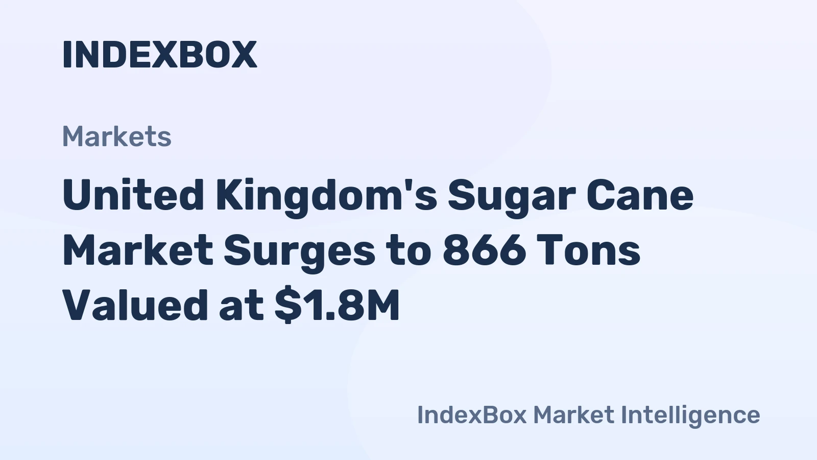 United Kingdom's Sugar Cane Market Surges to 866 Tons Valued at $1.8M
