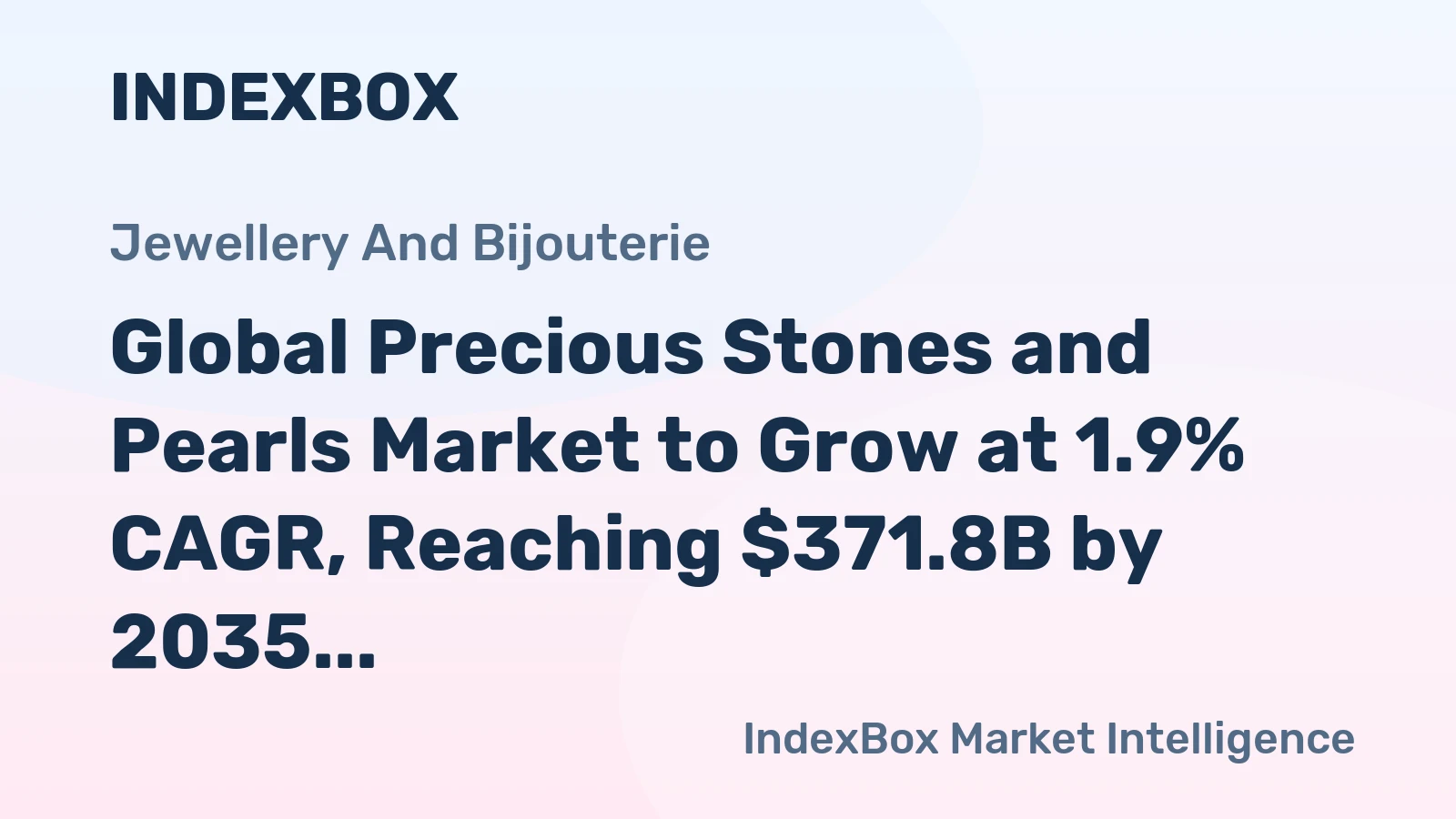 Global Precious Stones and Pearls Market to Grow at 1.9% CAGR, Reaching $371.8B by 2035