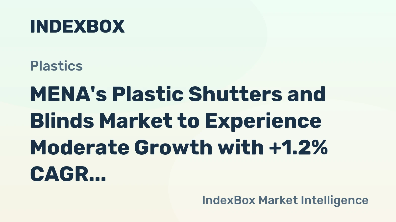 MENA's Plastic Shutters and Blinds Market to Experience Moderate Growth with +1.2% CAGR by 2035