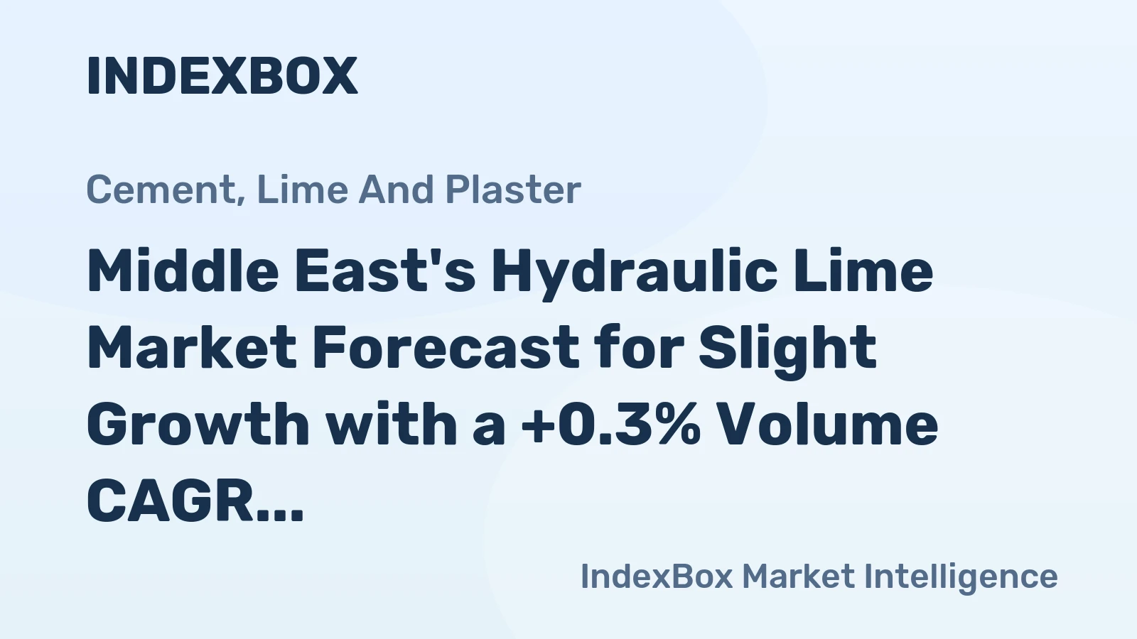 Middle East's Hydraulic Lime Market Forecast for Slight Growth with a +0.3% Volume CAGR