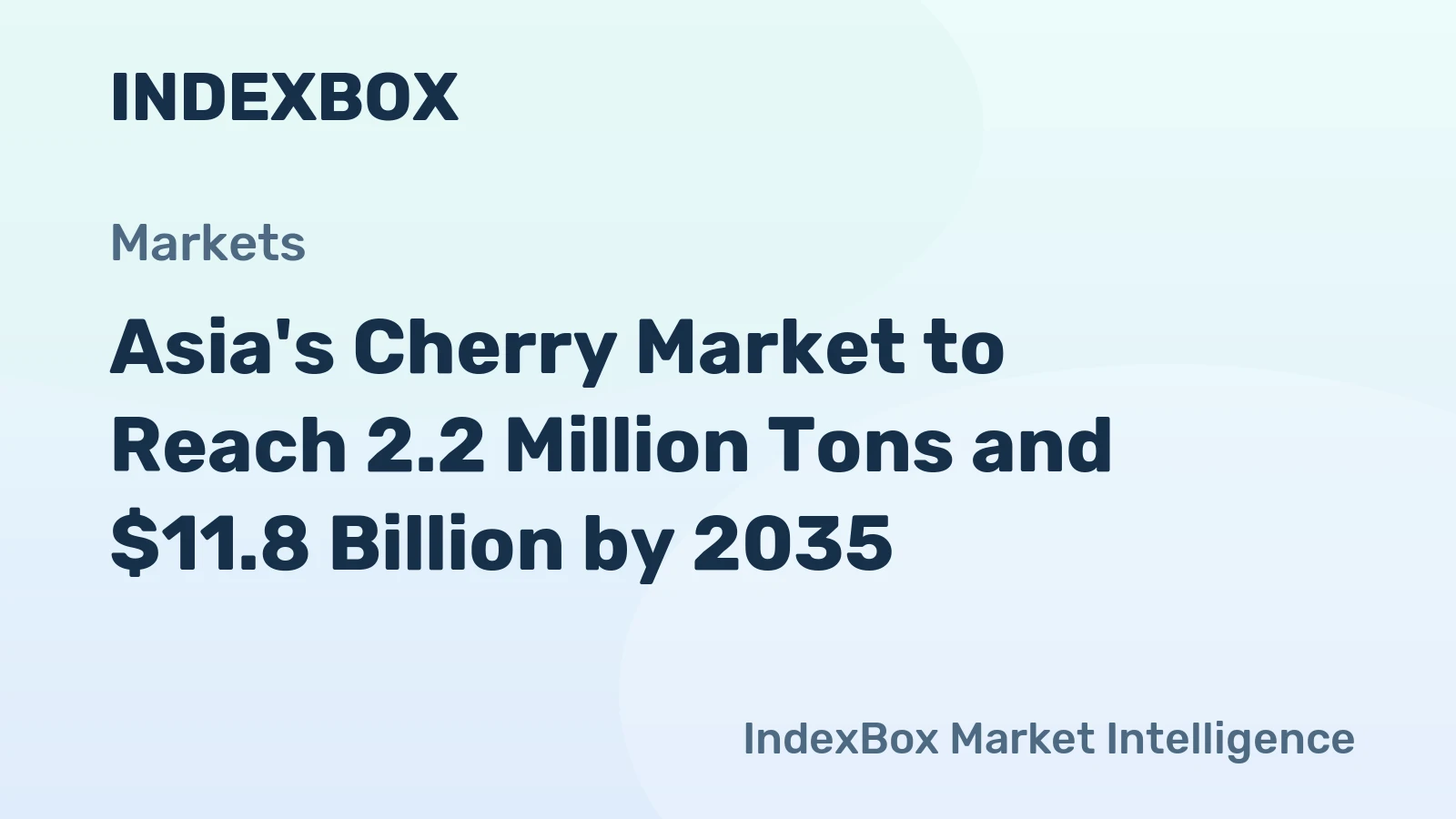 Asia's Cherry Market to Reach 2.2 Million Tons and $11.8 Billion by 2035