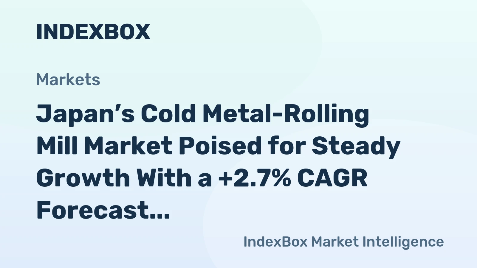 Japan’s Cold Metal-Rolling Mill Market Poised for Steady Growth With a +2.7% CAGR Forecast