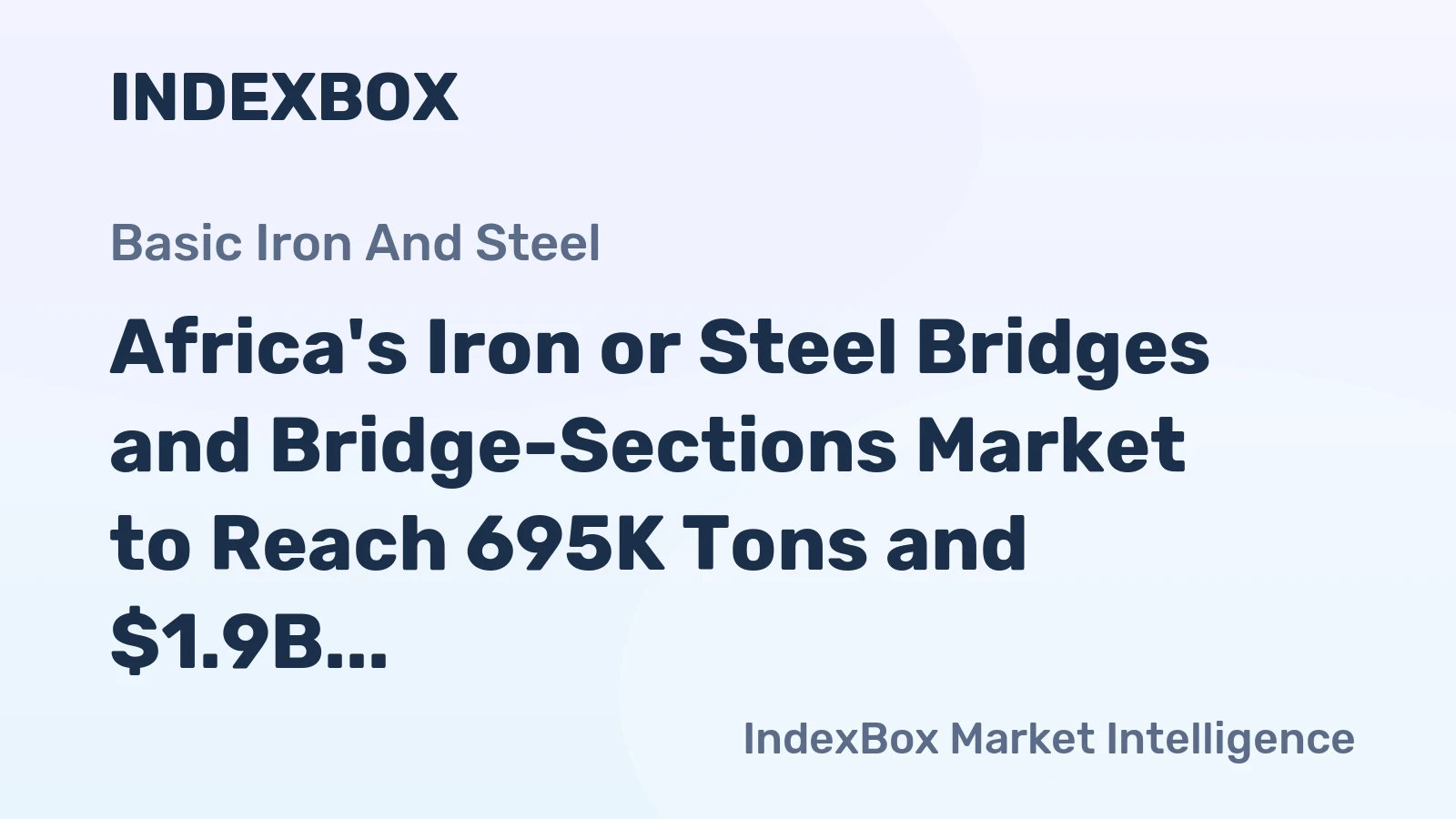 Africa's Iron or Steel Bridges and Bridge-Sections Market to Reach 695K Tons and $1.9B by 2035