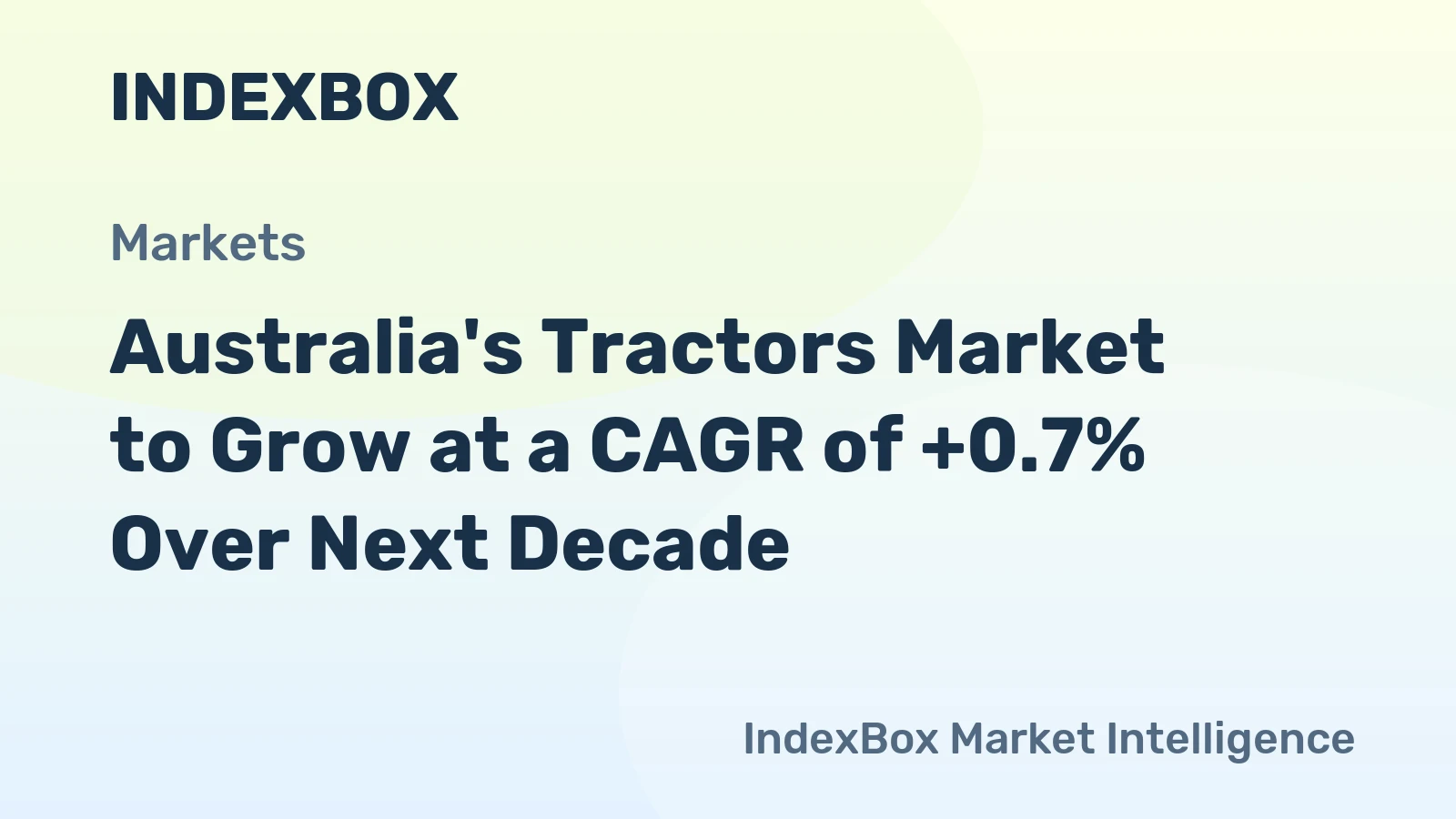 Australia's Tractors Market to Grow at a CAGR of +0.7% Over Next Decade