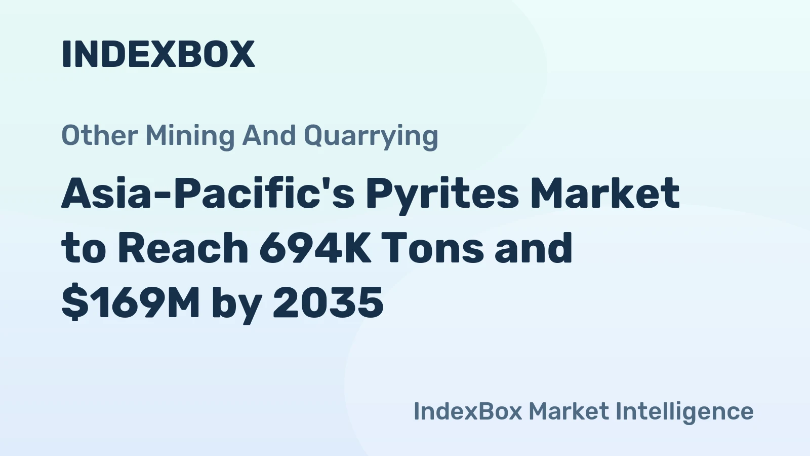 Asia-Pacific's Pyrites Market to Reach 694K Tons and $169M by 2035