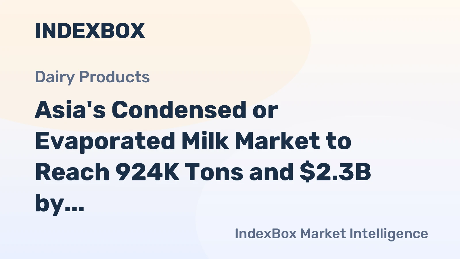 Asia's Condensed or Evaporated Milk Market to Reach 924K Tons and $2.3B by 2035, Driven by Rising Demand