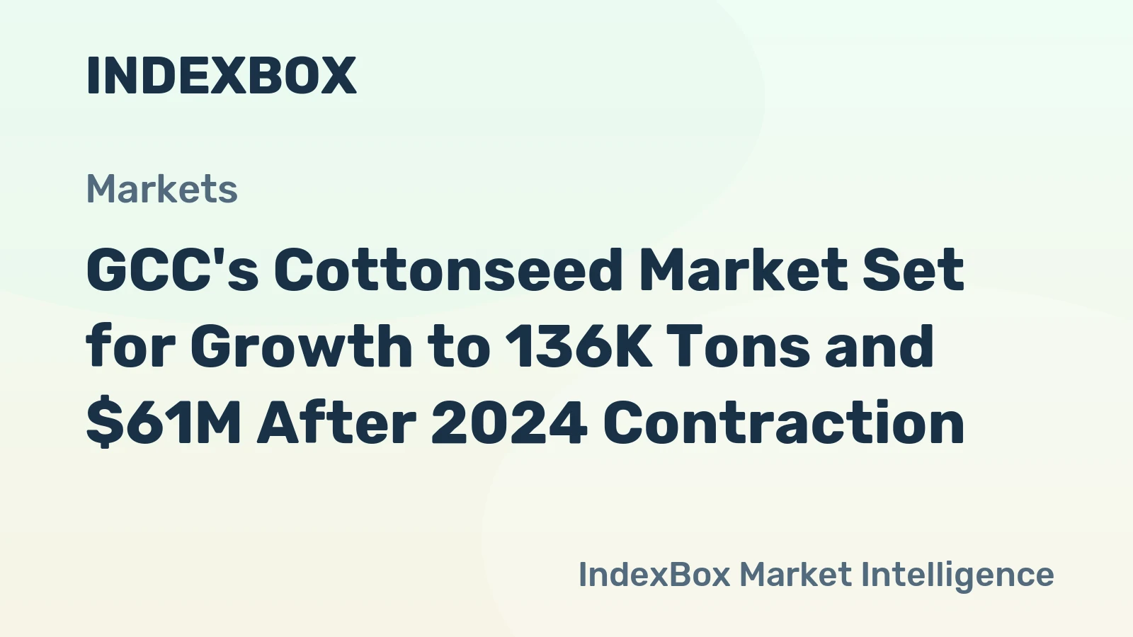 GCC's Cottonseed Market Set for Growth to 136K Tons and $61M After 2024 Contraction