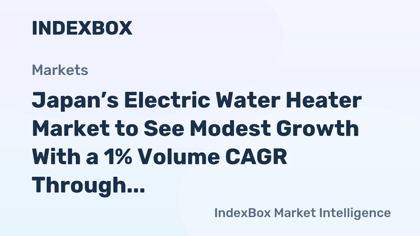 Japan’s Electric Water Heater Market to See Modest Growth With a 1% Volume CAGR Through 2035