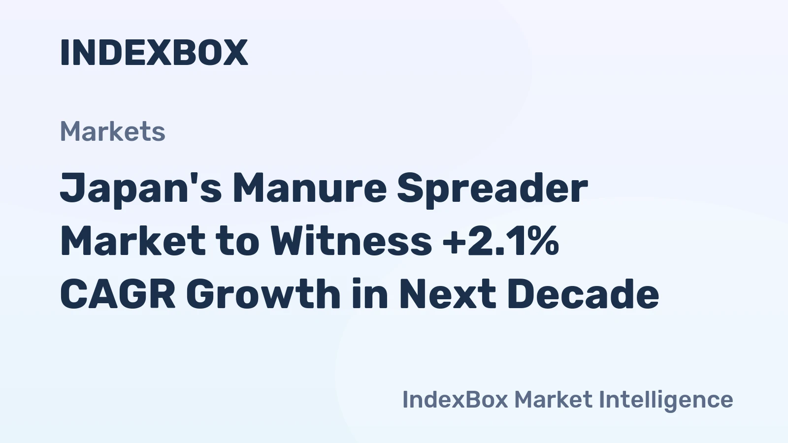 Japan's Manure Spreader Market to Witness +2.1% CAGR Growth in Next Decade