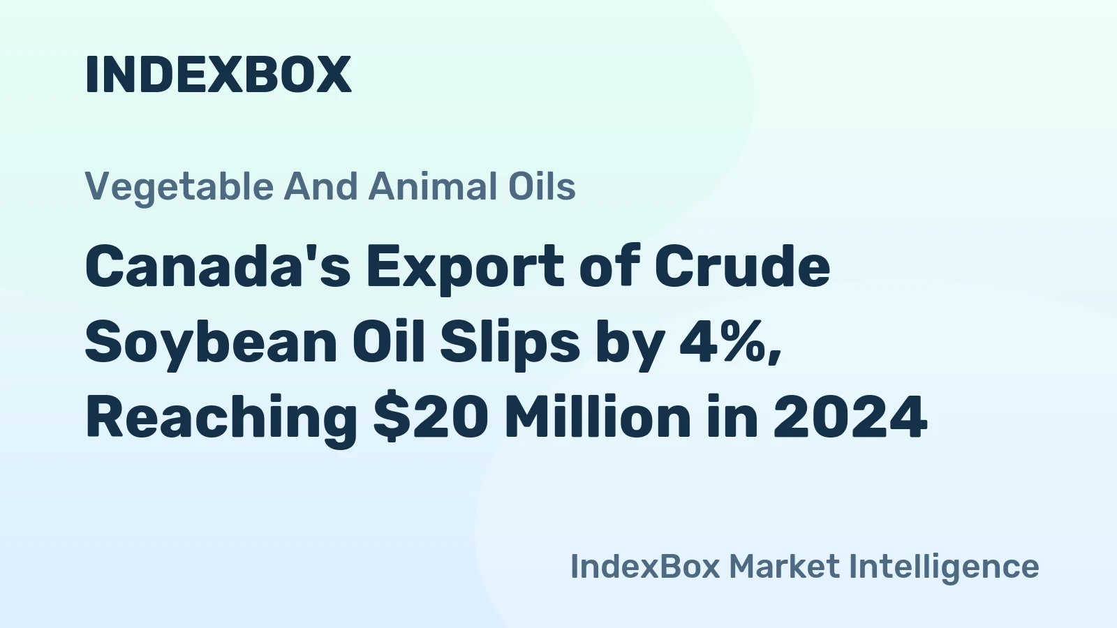 Canada's Export of Crude Soybean Oil Slips by 4%, Reaching $20 Million in 2024