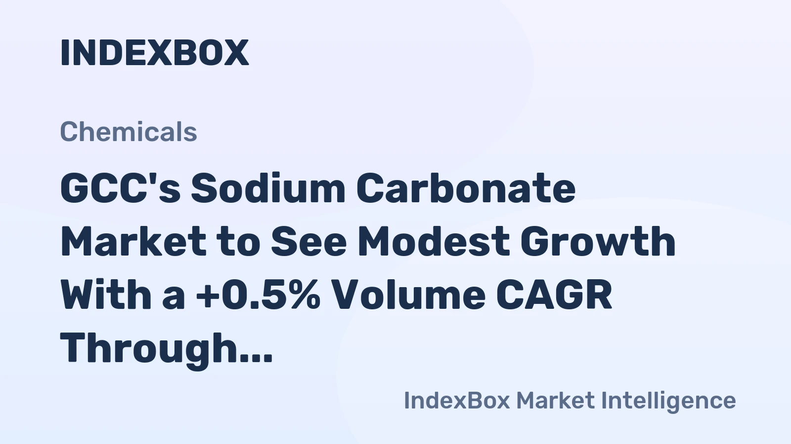 GCC's Sodium Carbonate Market to See Modest Growth With a +0.5% Volume CAGR Through 2035