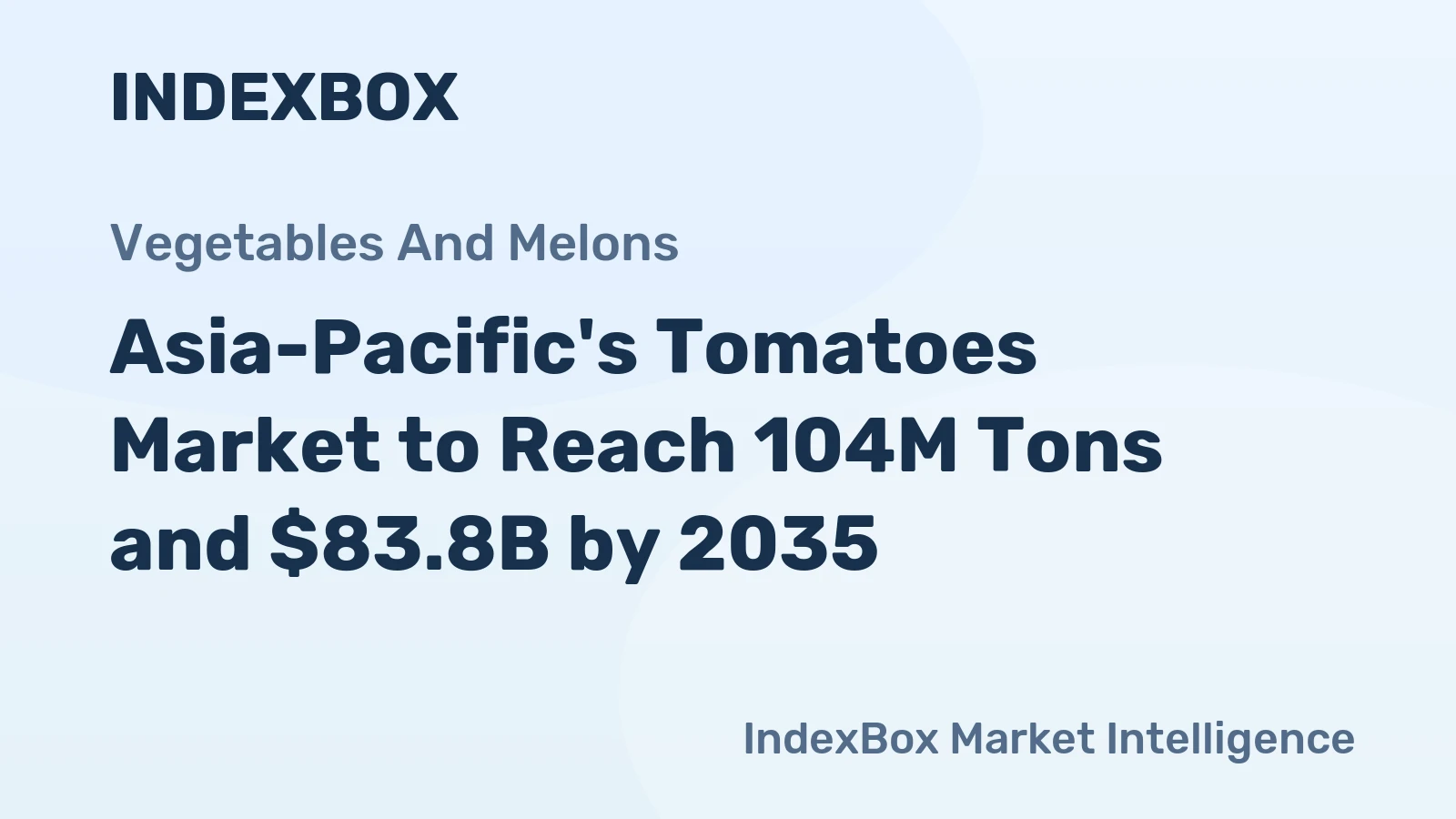 Asia-Pacific's Tomatoes Market to Reach 104M Tons and $83.8B by 2035
