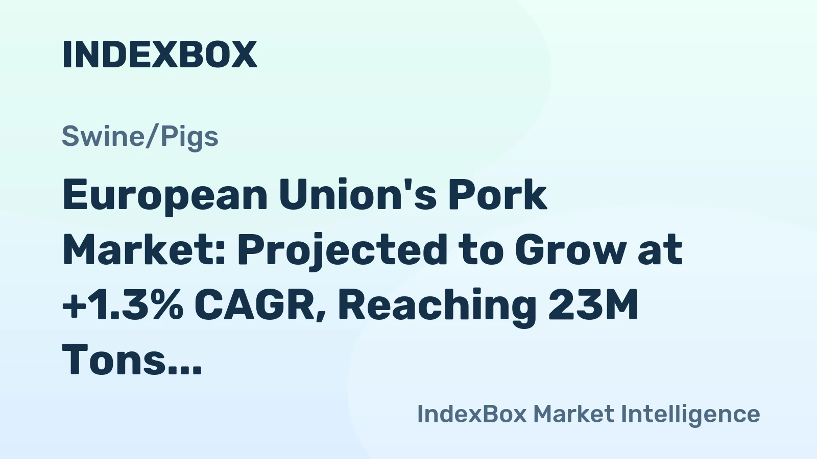 European Union's Pork Market: Projected to Grow at +1.3% CAGR, Reaching 23M Tons by 2035